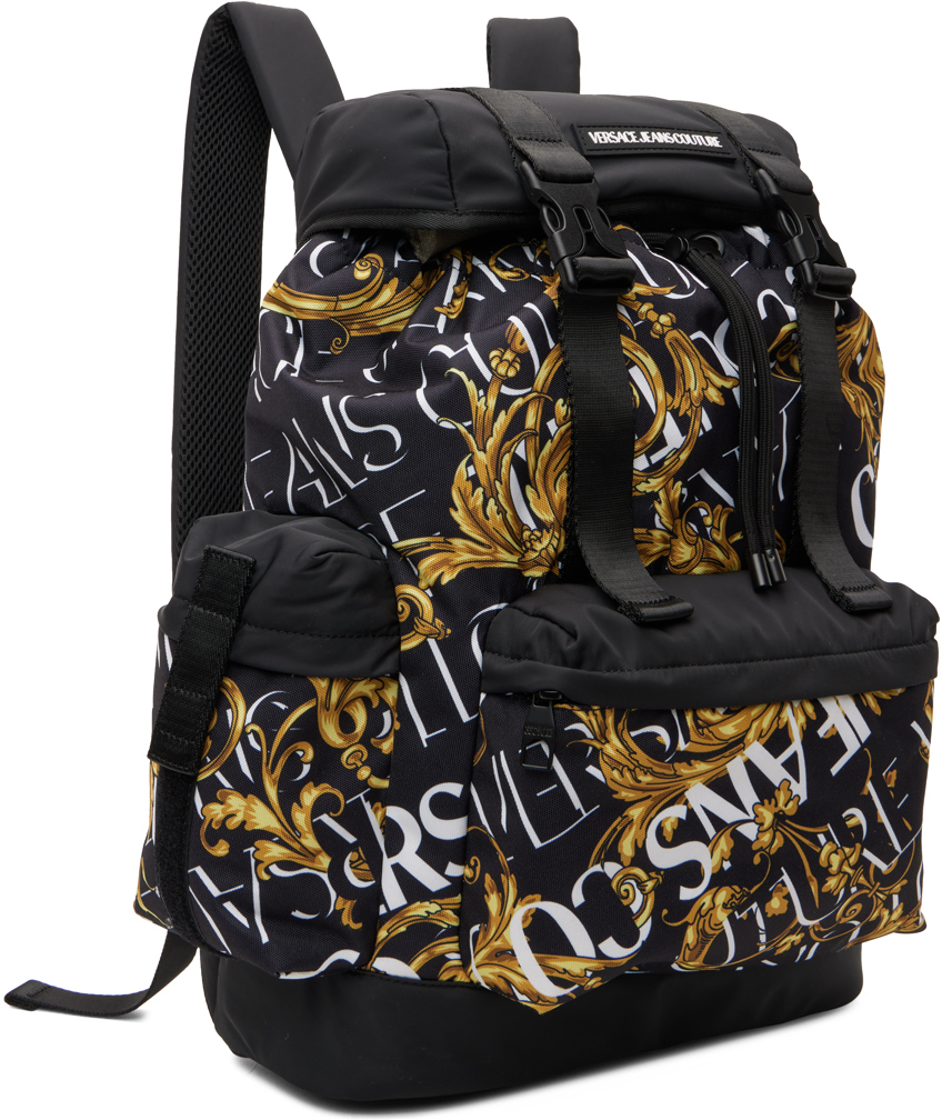Versace Jeans Couture Black Logo Couture Backpack Versace