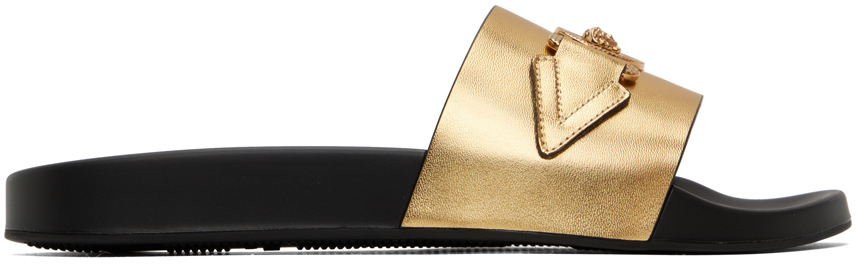 Versace Gold Medusa Biggie Slides Versace