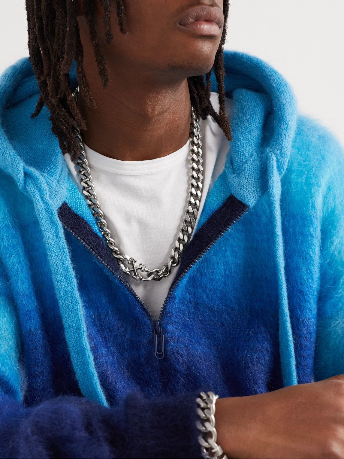 Off-White - Silver-Tone Chain Necklace Off-White