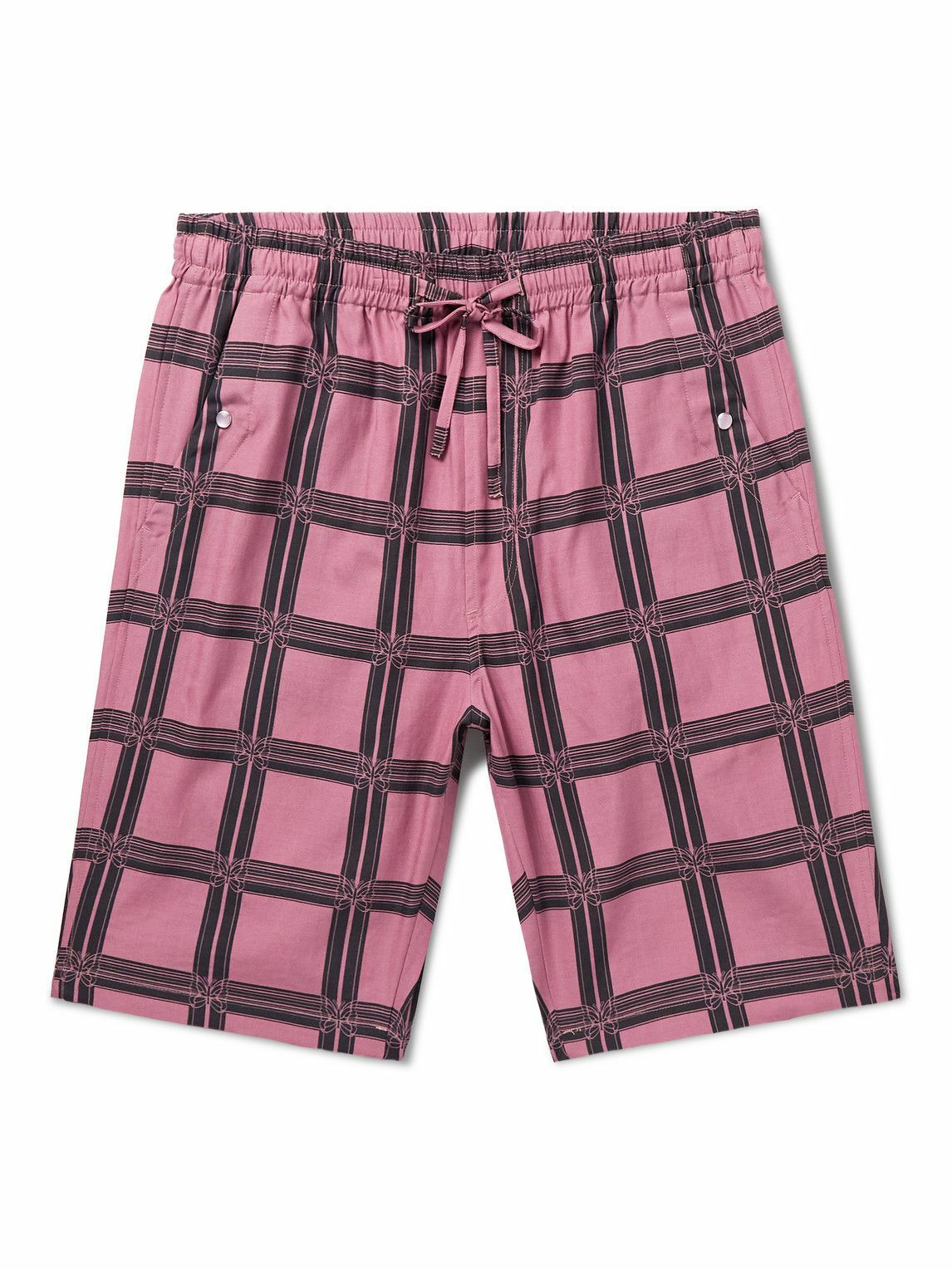 Needles - String Cowboy Straight-Leg Checked Woven Drawstring Shorts ...