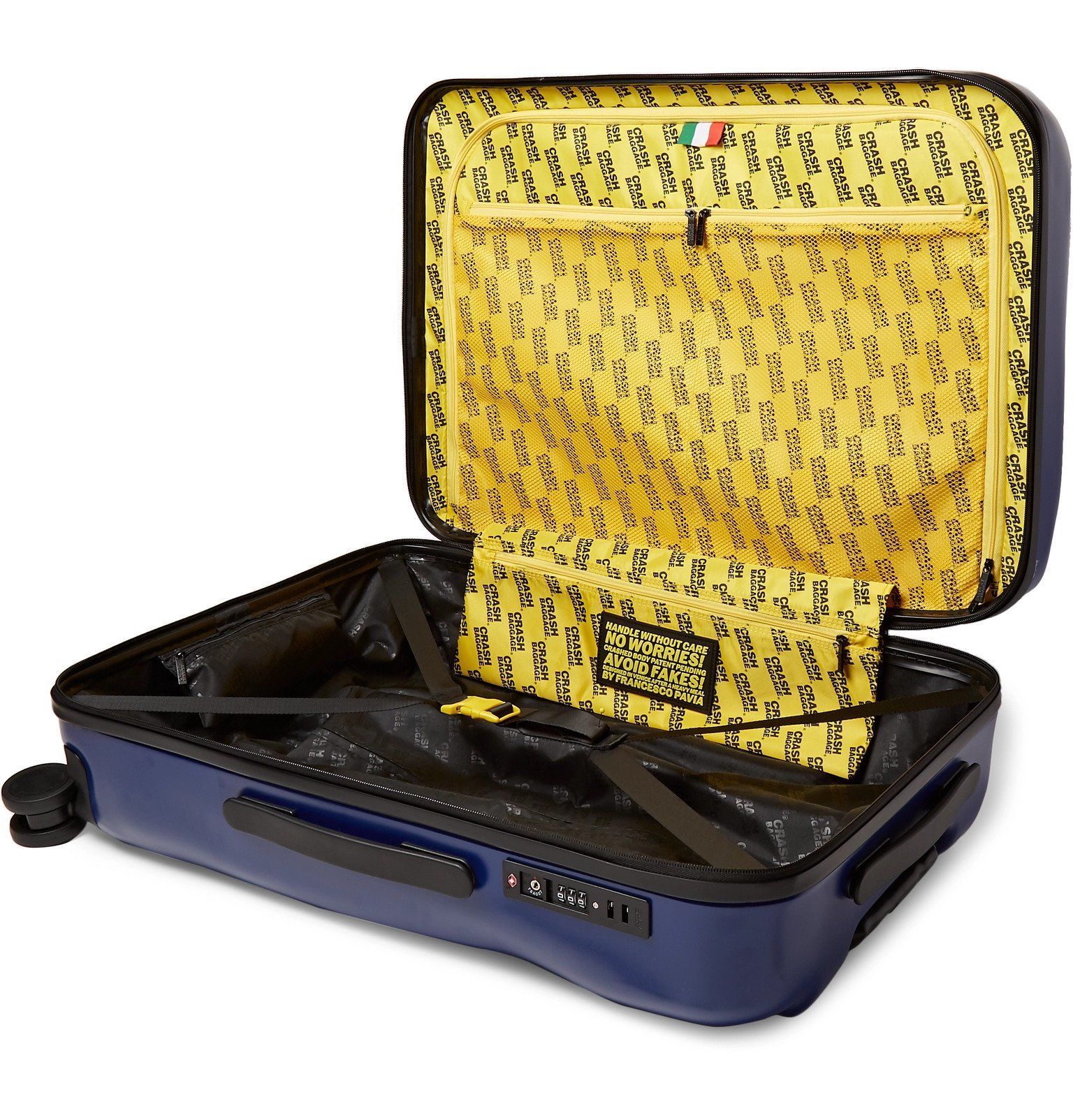 Crash Baggage - Icon Medium Polycarbonate Suitcase - Blue Crash Baggage