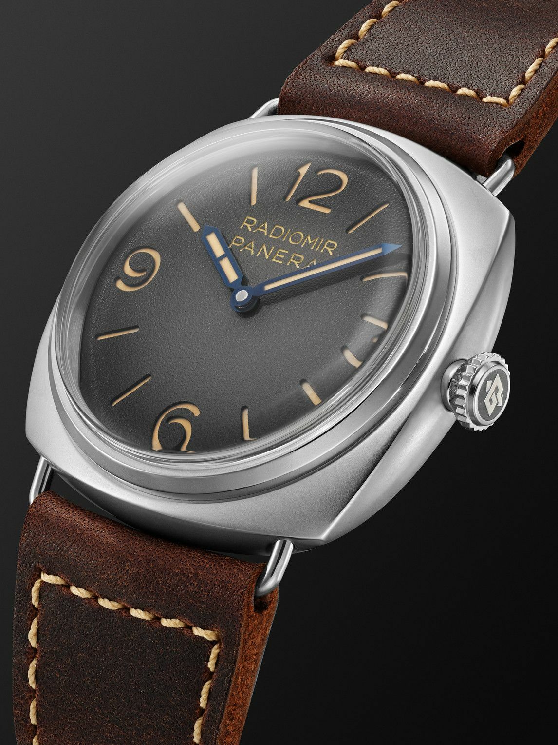 Panerai - Radiomir Origine Hand-Wound 45mm Stainless Steel and Leather ...