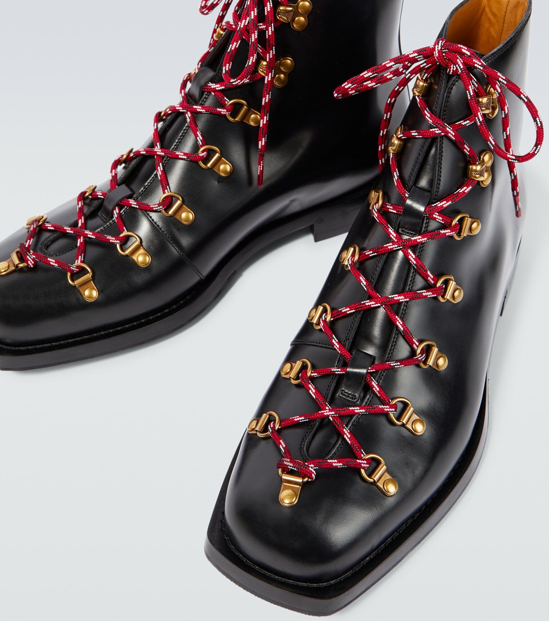Gucci - Lace-up leather ankle boots Gucci