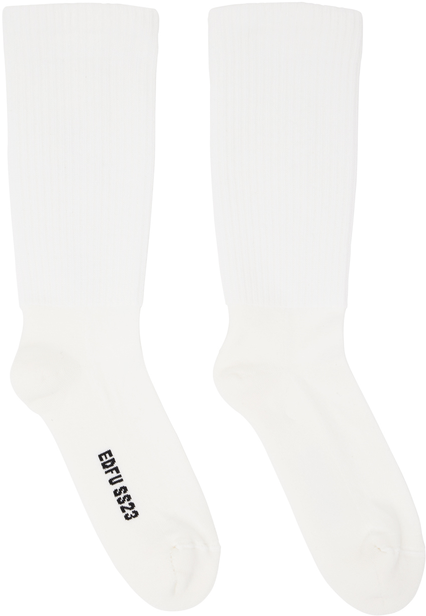 Rick Owens Off-White Mid-Calf Socks Rick Owens