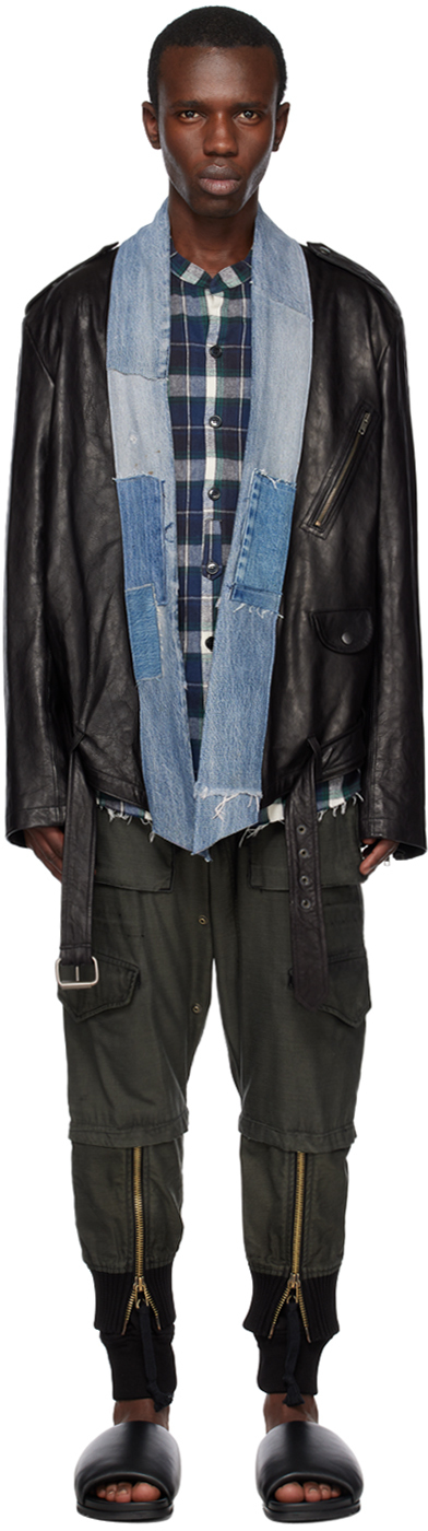 Greg Lauren Black Brando Leather Jacket Greg Lauren