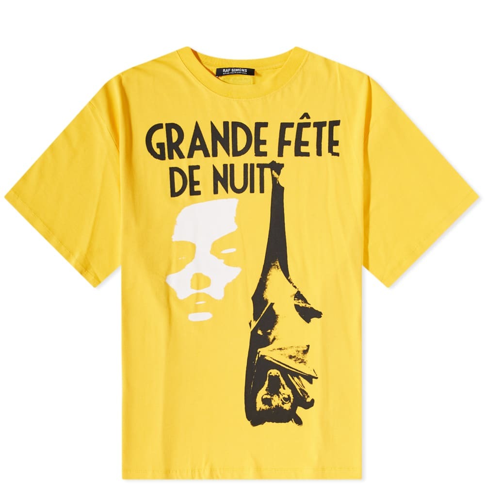 Raf Simons Men's Oversized Grand Fete T-Shirt in Yellow Raf Simons