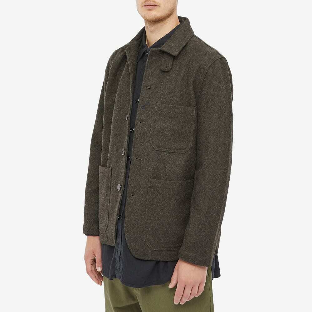 Universal Works Men's Melton Wool Bakers Chore Jacket in Olive ...
