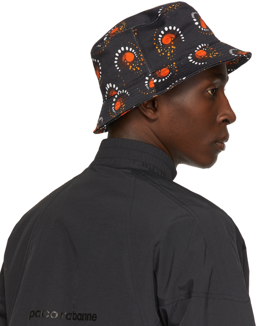Paco Rabanne Black Graphic Motif Bucket Hat Paco Rabanne