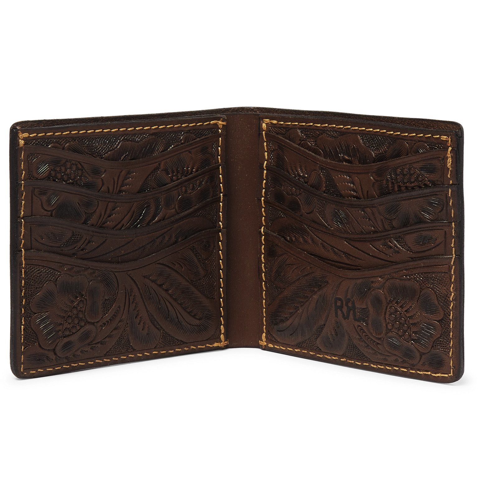 RRL - Tooled Leather Billfold Wallet - Brown RRL