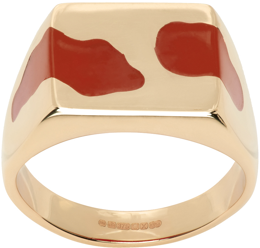 Ellie Mercer Gold & Red Two Piece Ring