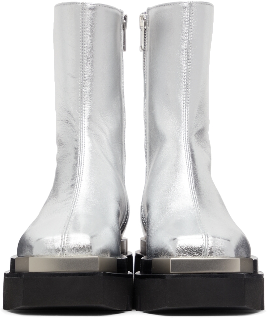 Peter Do Silver Metal Tip Combat Boots Peter Do