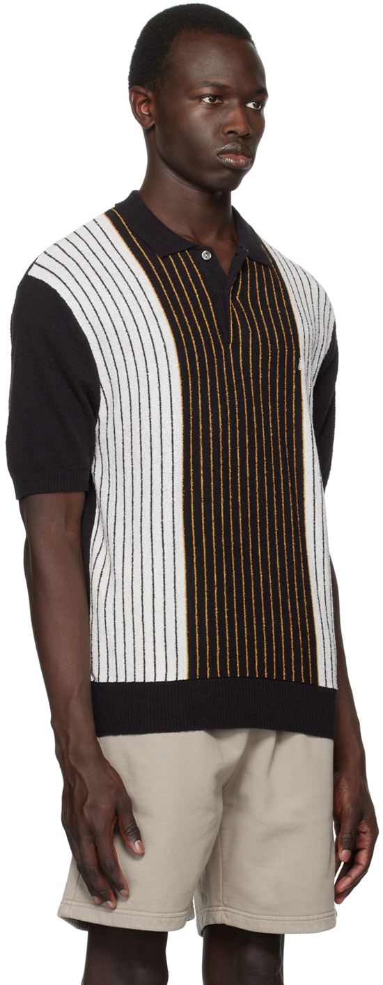 Stüssy Black Textured Polo Stussy