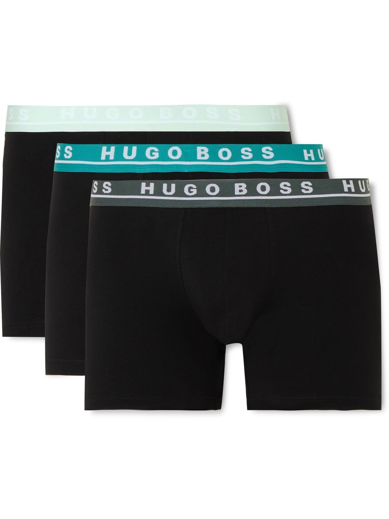HUGO BOSS - Three-Pack Stretch-Cotton Boxer Briefs - Black Hugo Boss