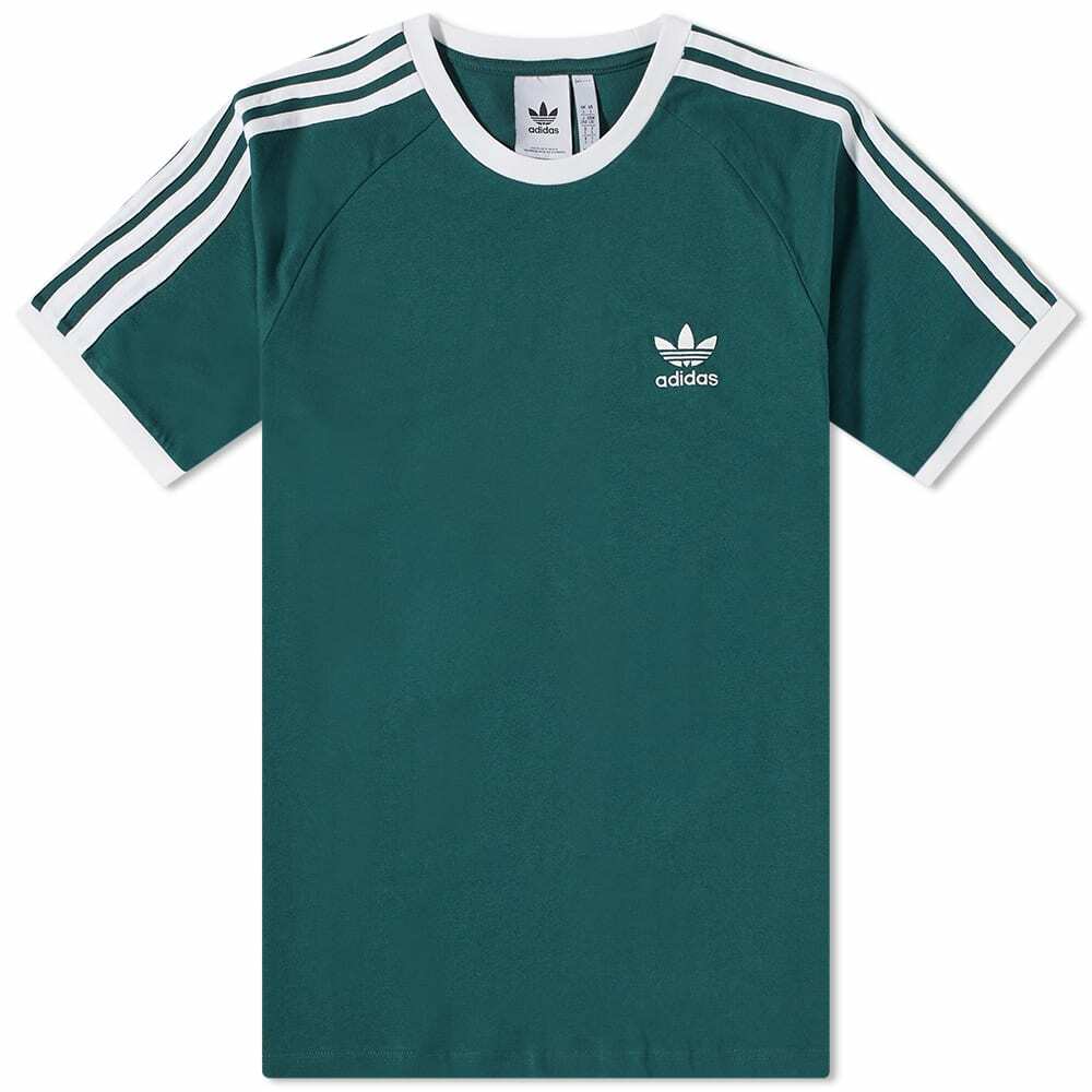 Adidas Men's 3 Stripe T-Shirt in Mineral Green adidas