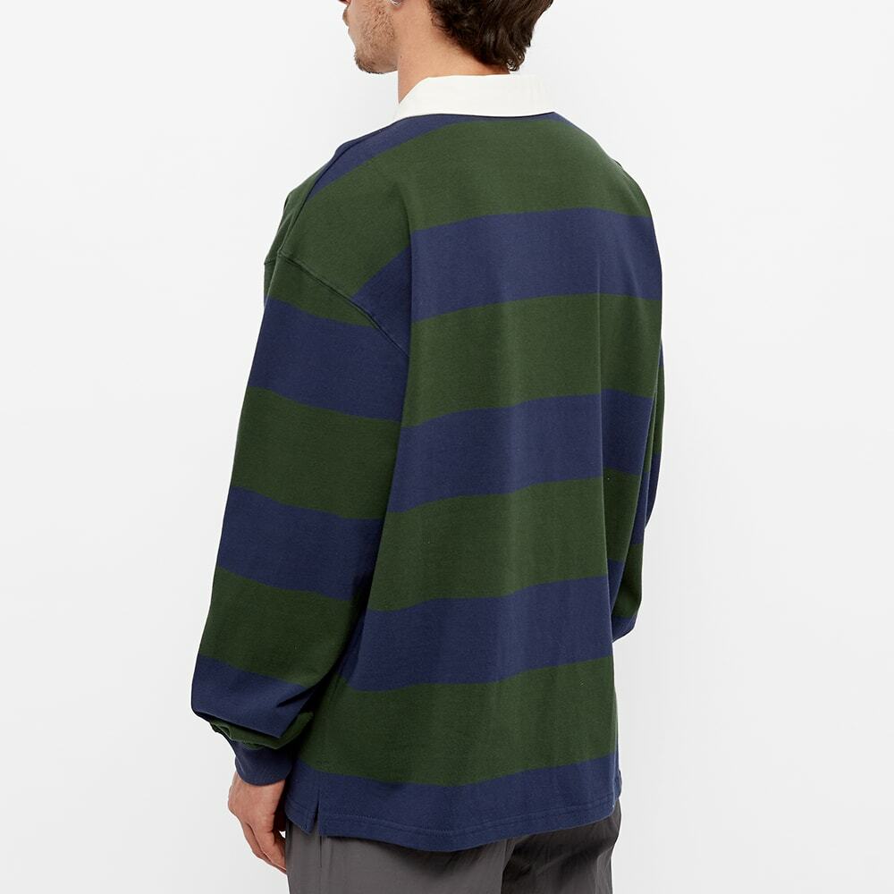 Uniform Bridge Men's Striped Rugby Shirt in Green Uniform Bridge