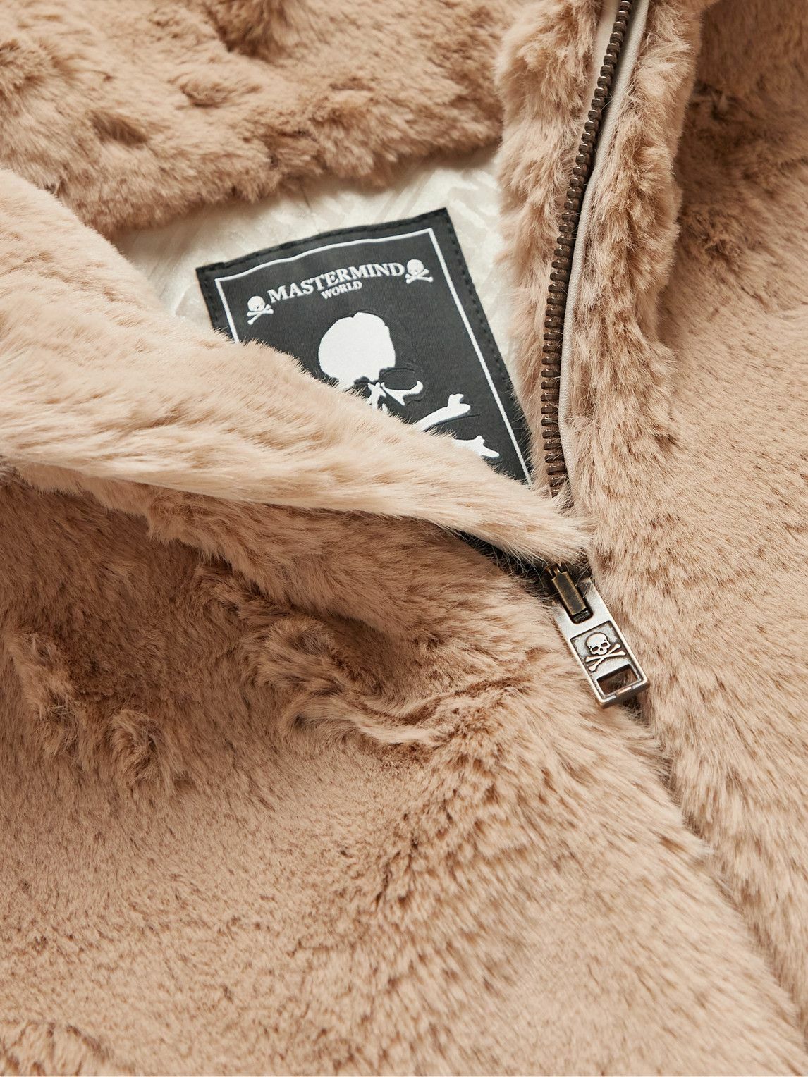 Mastermind World - Hooded Faux Fur Jacket - Brown MASTERMIND WORLD