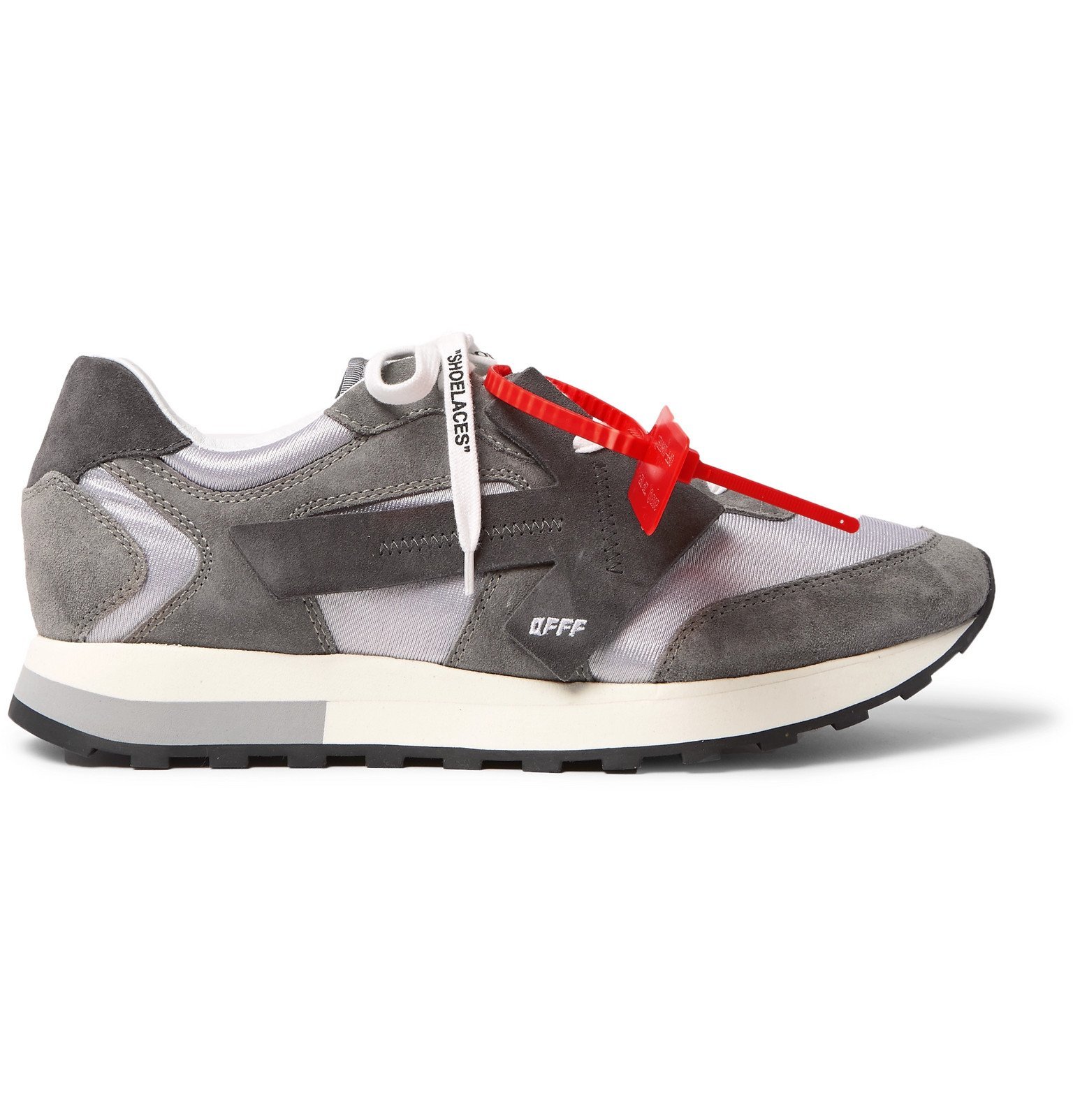 Off-White - Runner Suede and Shell Sneakers - Gray Off-White