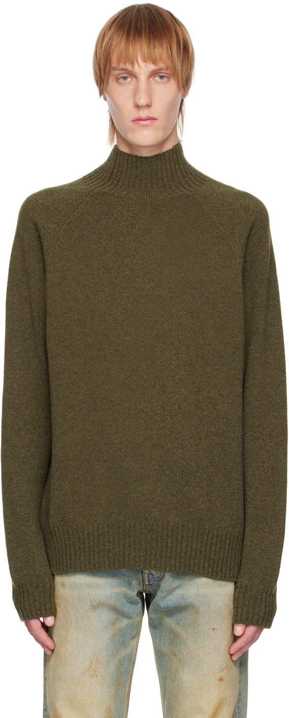 Margaret Howell Green Raglan Turtleneck Margaret Howell