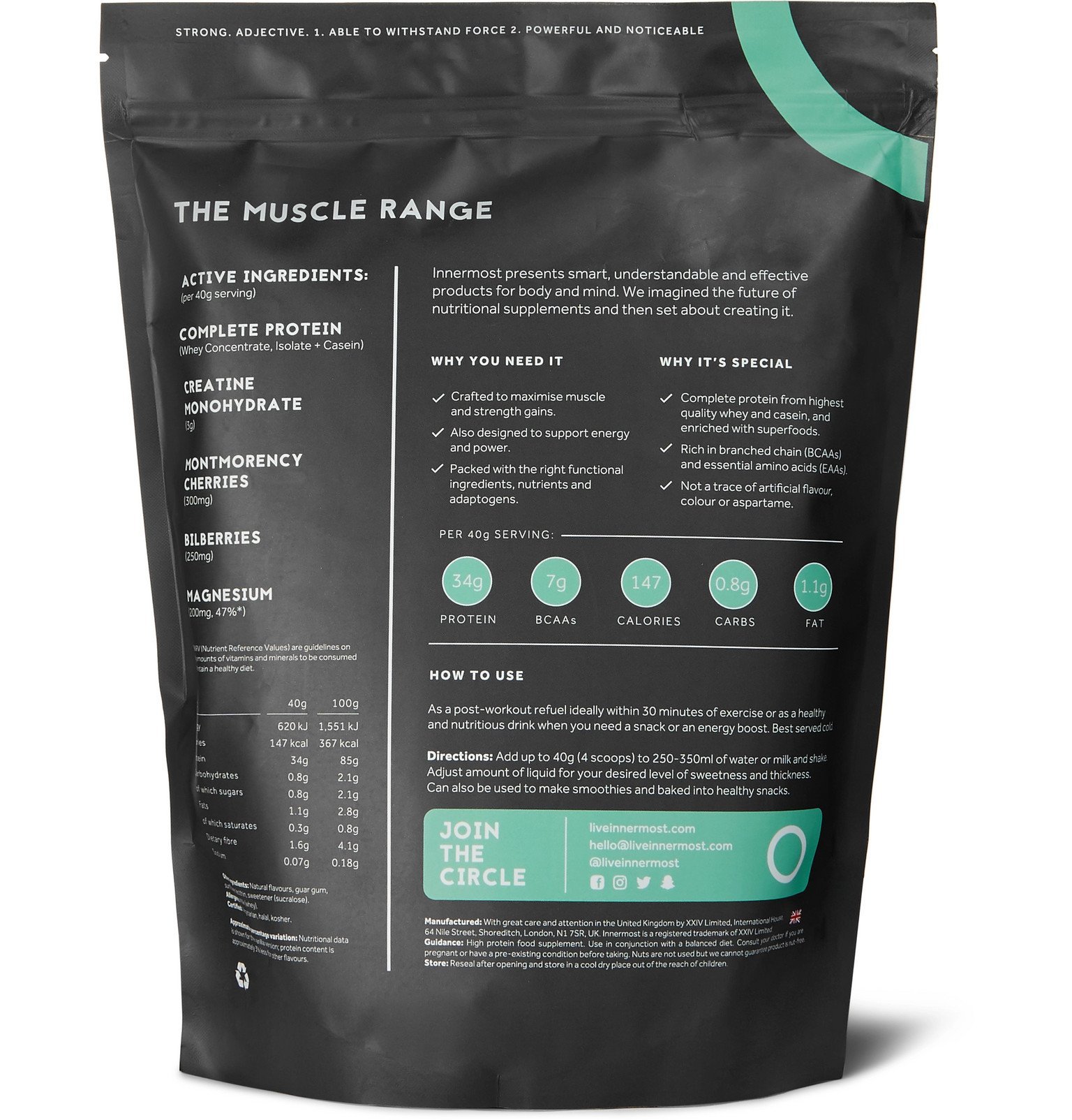 Innermost - The Strong Protein Powder - Smooth Chocolate, 600g ...