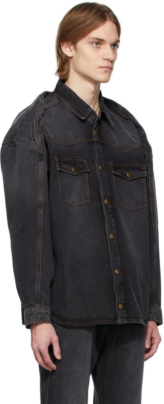 Y/Project Black Draped Denim Jacket Y/Project