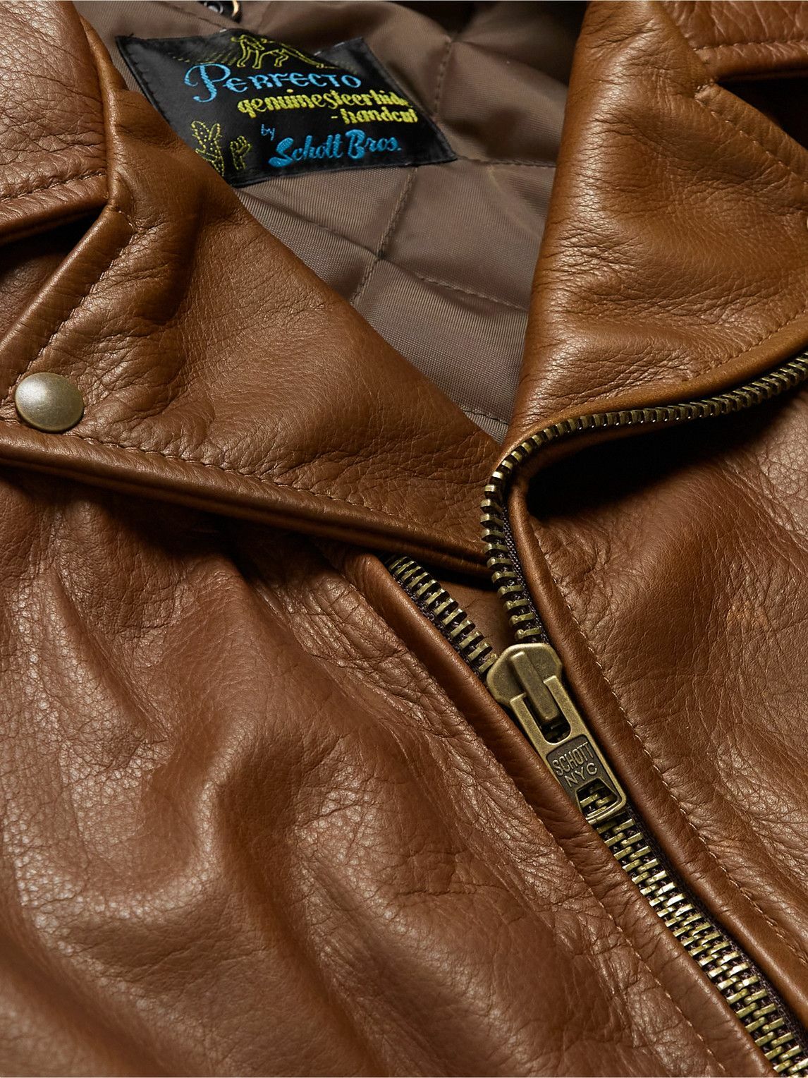 Schott - Perfecto Leather Biker Jacket - Brown Schott