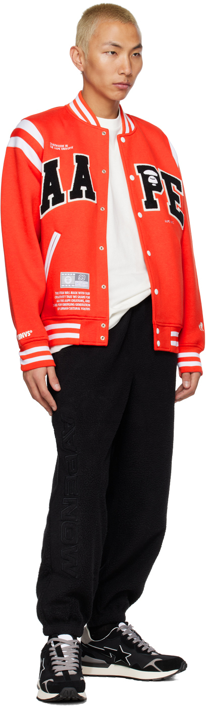 AAPE by A Bathing Ape Red Patch Bomber Jacket AAPE by A Bathing Ape