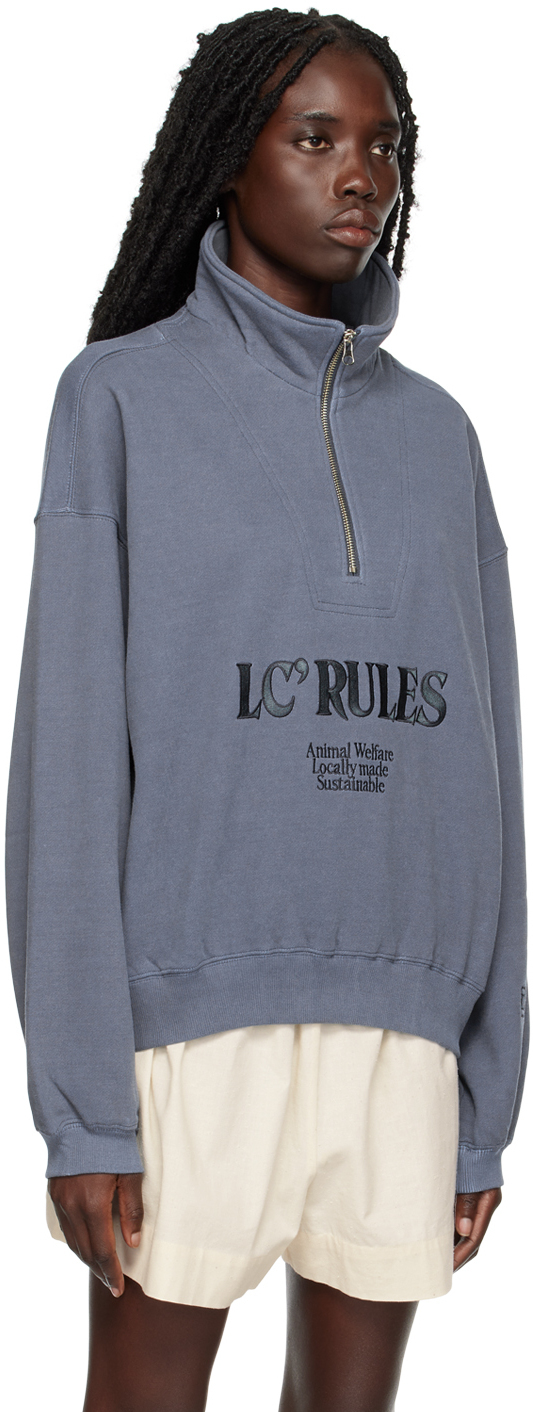 LOW CLASSIC Blue Half-Zip Sweater Low Classic