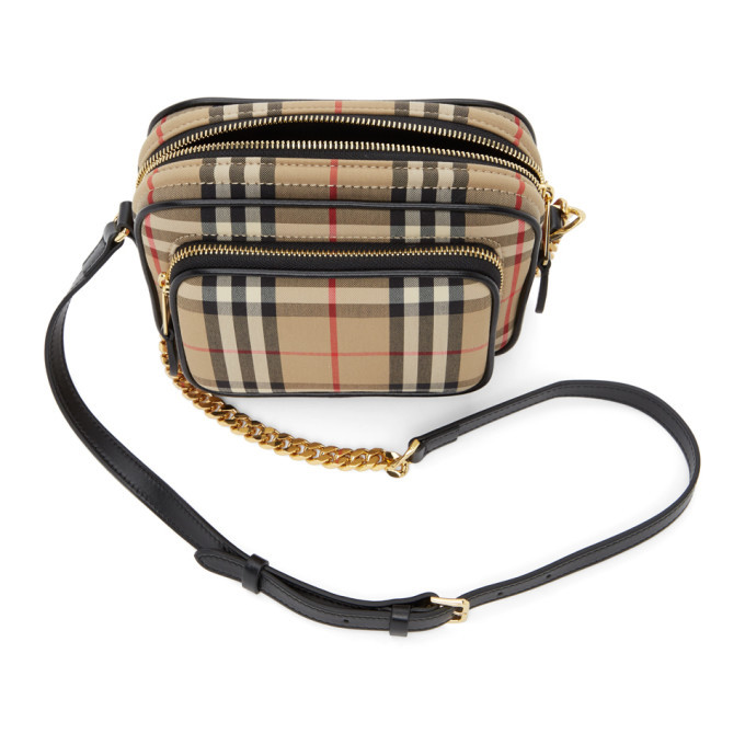 Burberry Beige Small Vintage Check Camera Bag Burberry