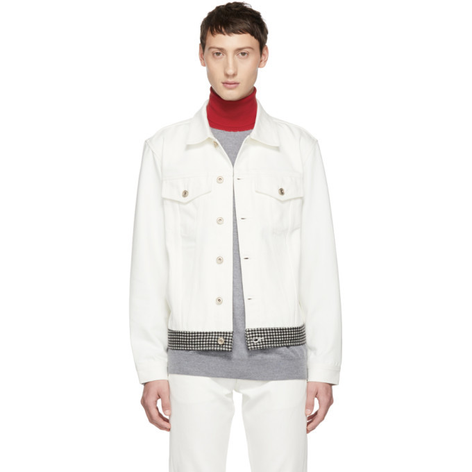 Band of Outsiders White Check Denim Jacket Band of Outsiders