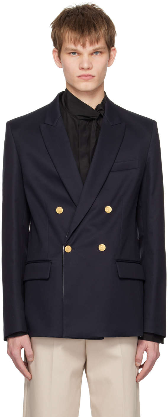 Valentino Navy Double-Breasted Blazer Valentino