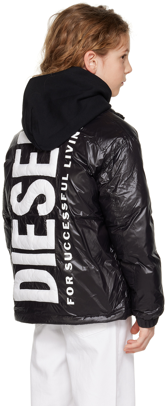 Diesel Kids Black Zipped Puffer Jacket Diesel