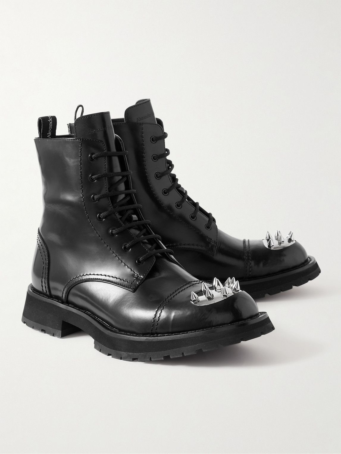 Alexander McQueen - Spiked Leather Boots - Black Alexander McQueen