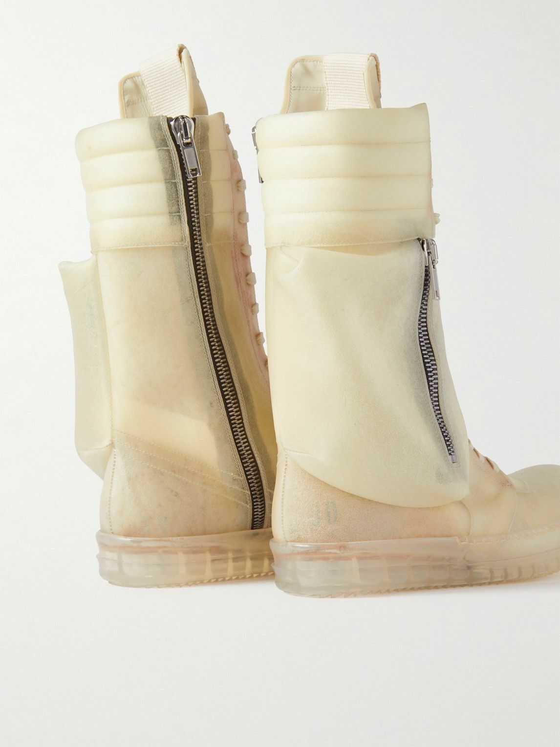Rick Owens - Cargobasket Transparent Leather High-Top Sneakers ...