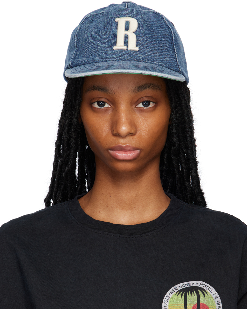 Rhude Indigo Logo Denim Cap Rhude