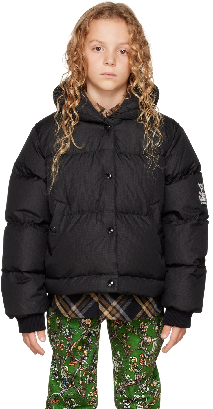 Burberry Kids Black Kacy Down Jacket Burberry