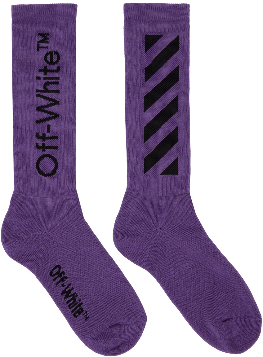 Off-White Purple Helvetica Socks Off-White