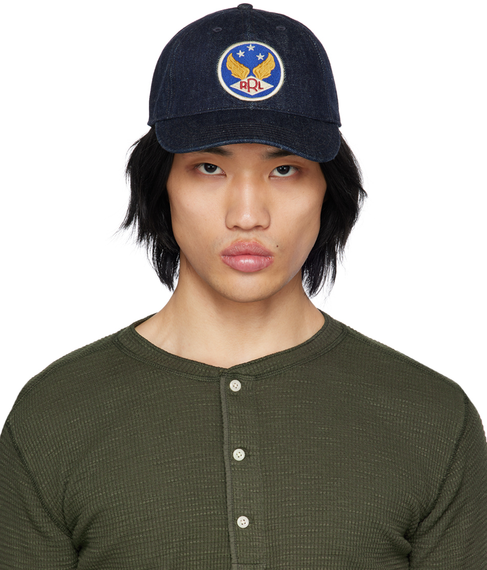 RRL Navy Winged Cap RRL