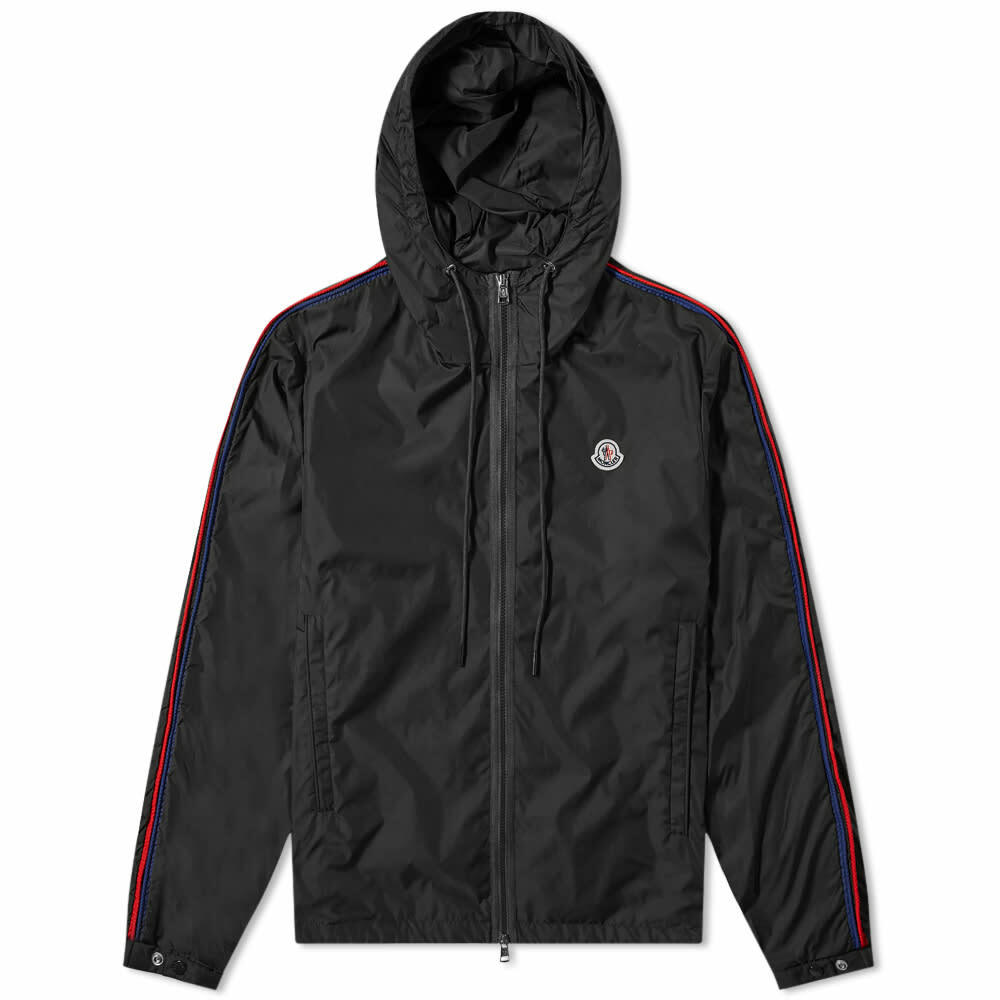 Moncler Men's Hattab Side Stripe Nylon Windbreaker in Black Moncler