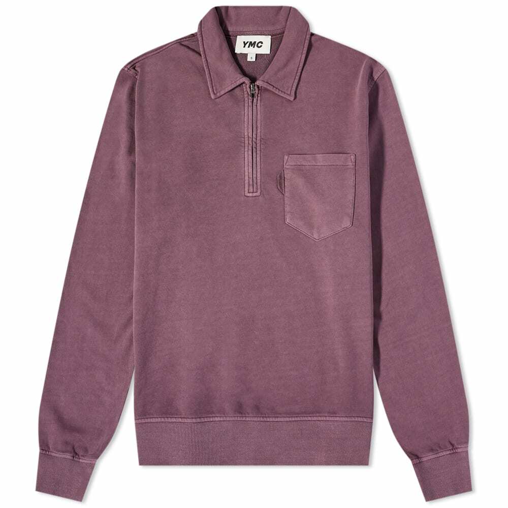 YMC Men's Sugden Quarter Zip Sweat in Purple YMC