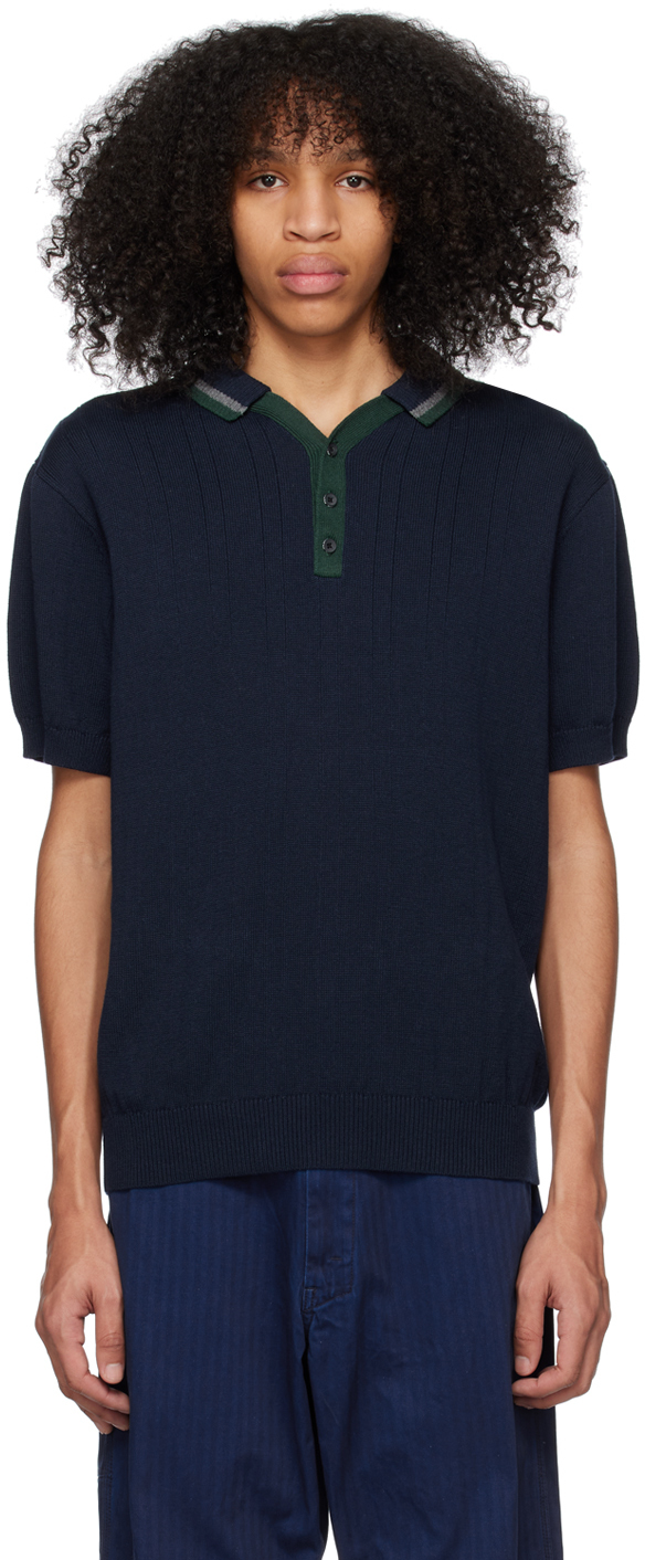 BEAMS PLUS Navy Skipper Polo Beams Plus