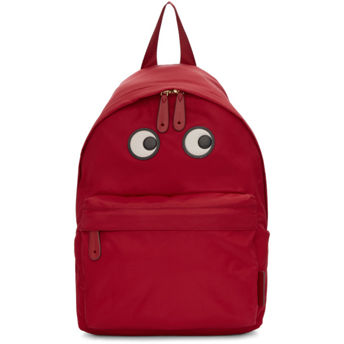 Anya Hindmarch Red Nylon Eyes Backpack Anya Hindmarch