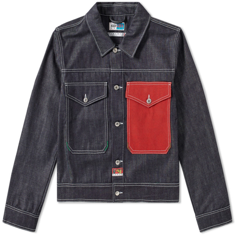 Kenzo Cropped Denim Jacket Blue Kenzo