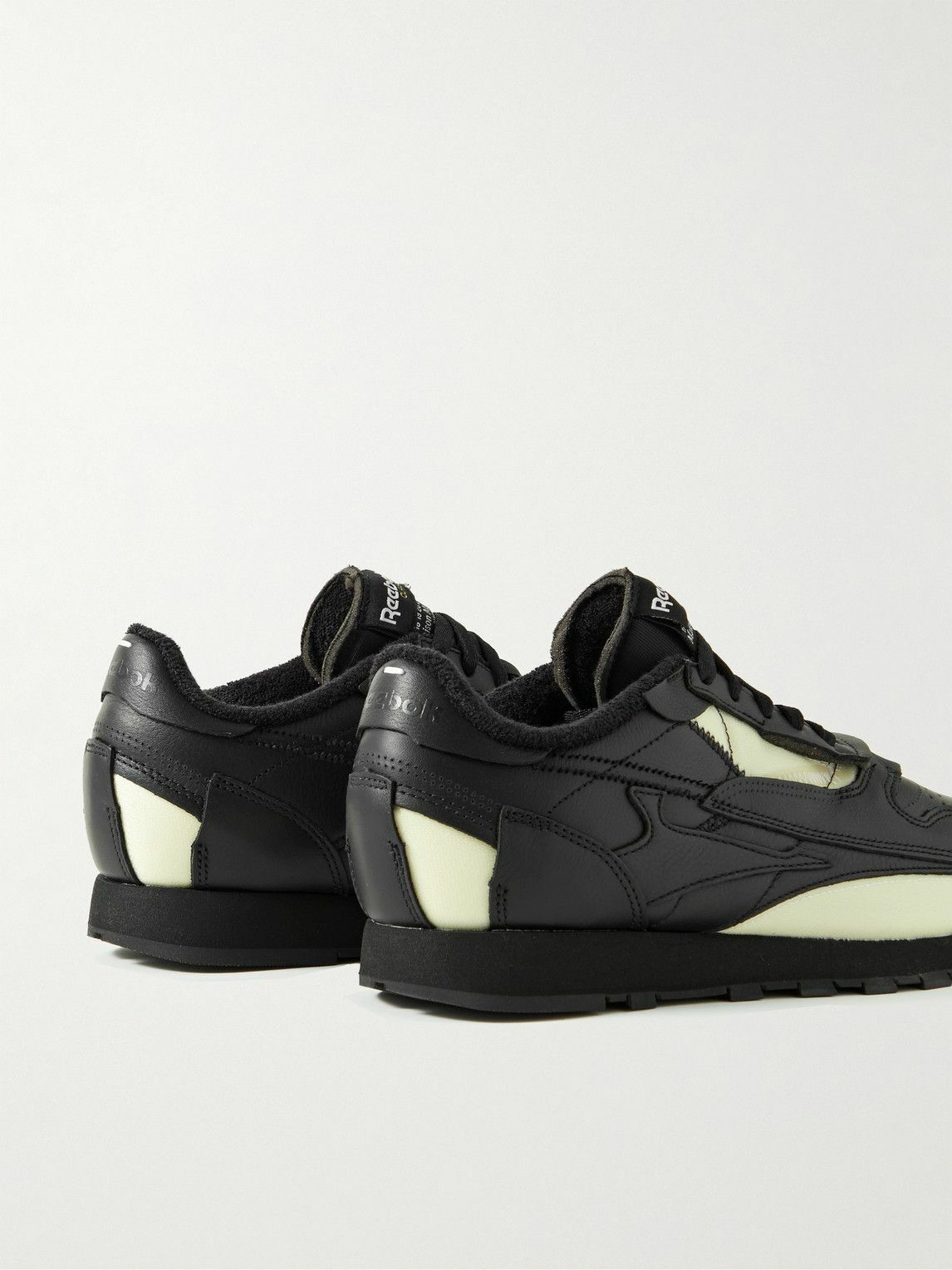 Maison Margiela - Reebok Leather and Coated-Mesh Sneakers - Black ...