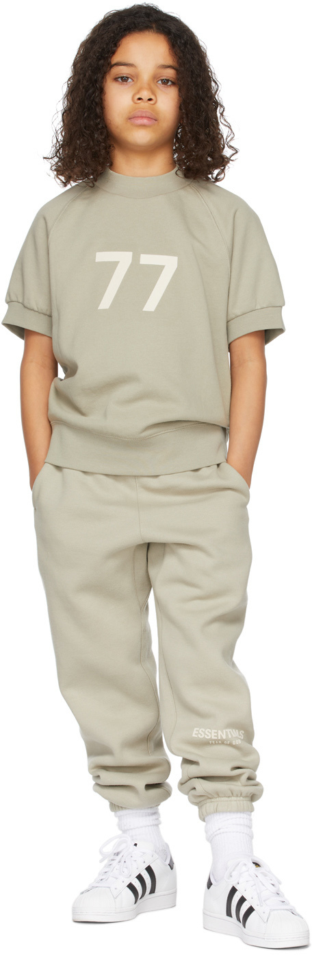 Essentials Kids Green '77' Short Sleeve Sweatshirt Essentials