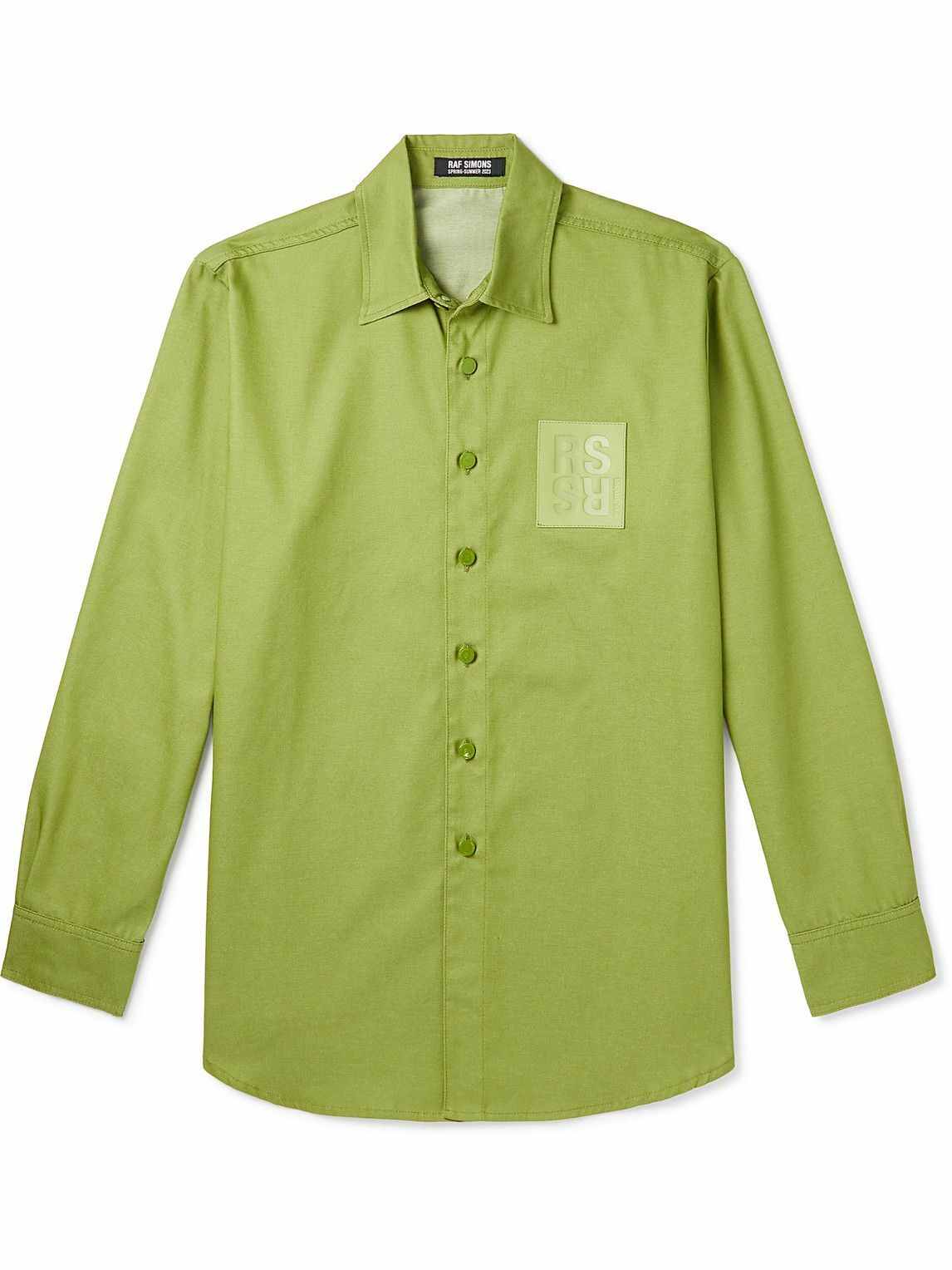 Raf Simons - Logo-Appliquéd Denim Shirt - Green Raf Simons