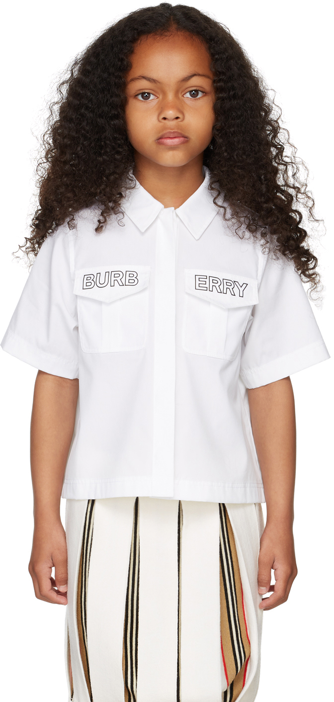 Burberry Kids White Logo Shirt Burberry