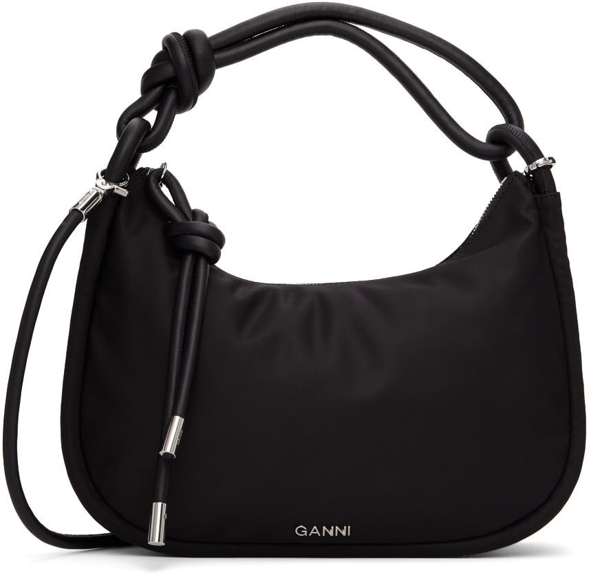 GANNI Black Knot Baguette Shoulder Bag GANNI