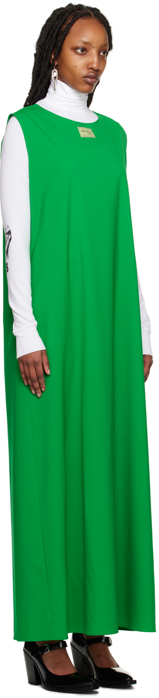 Raf Simons Green Crewneck Maxi Dress Raf Simons