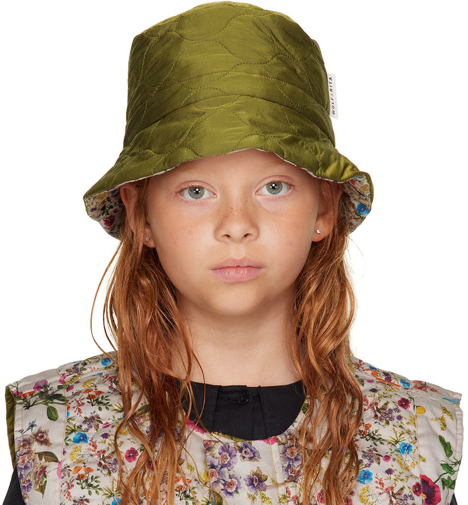 Wolf & Rita Kids Khaki Quilted Bucket Hat Wolf & Rita