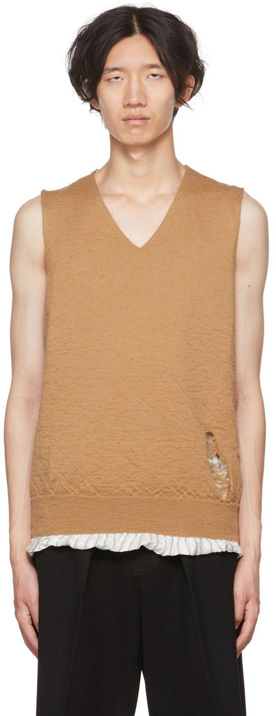 Maison Margiela Tan Wool Vest Maison Margiela